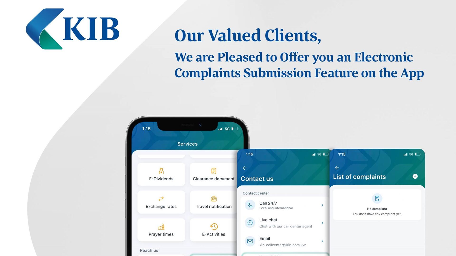 KIB provides complaints service on its new mobile application ...